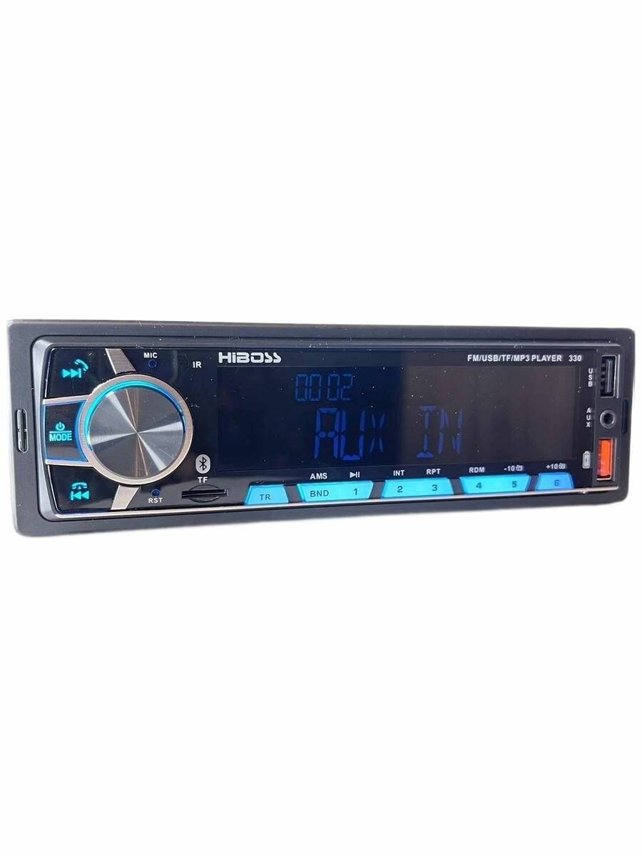 Автомагнитола HiBoss 330 1Din, Bluetooth, USB, AUX