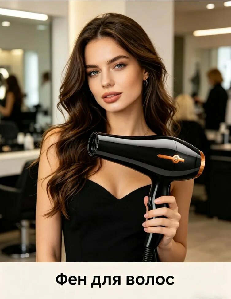 BaByliss Фен для волос 5337PRE 2300 Вт, скоростей 2, кол-во насадок 2, черный, золотой