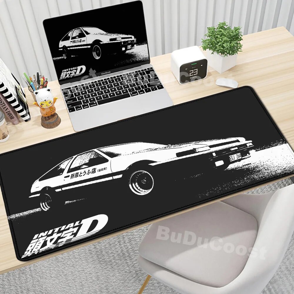 Коврик для мыши Initial D Toyota AE86, 400x900 мм, Белый