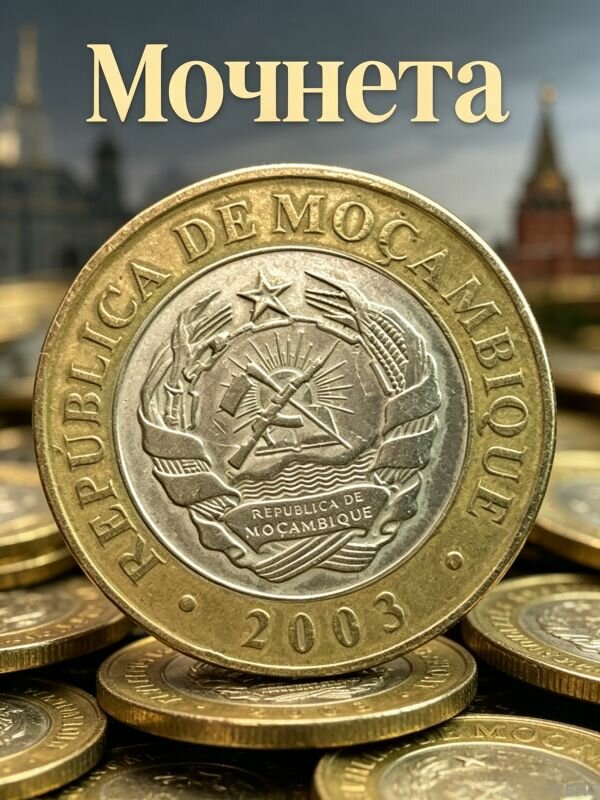 Памятная монета, черный носорог Карла, Мозамбик, металлическая, 1 шт