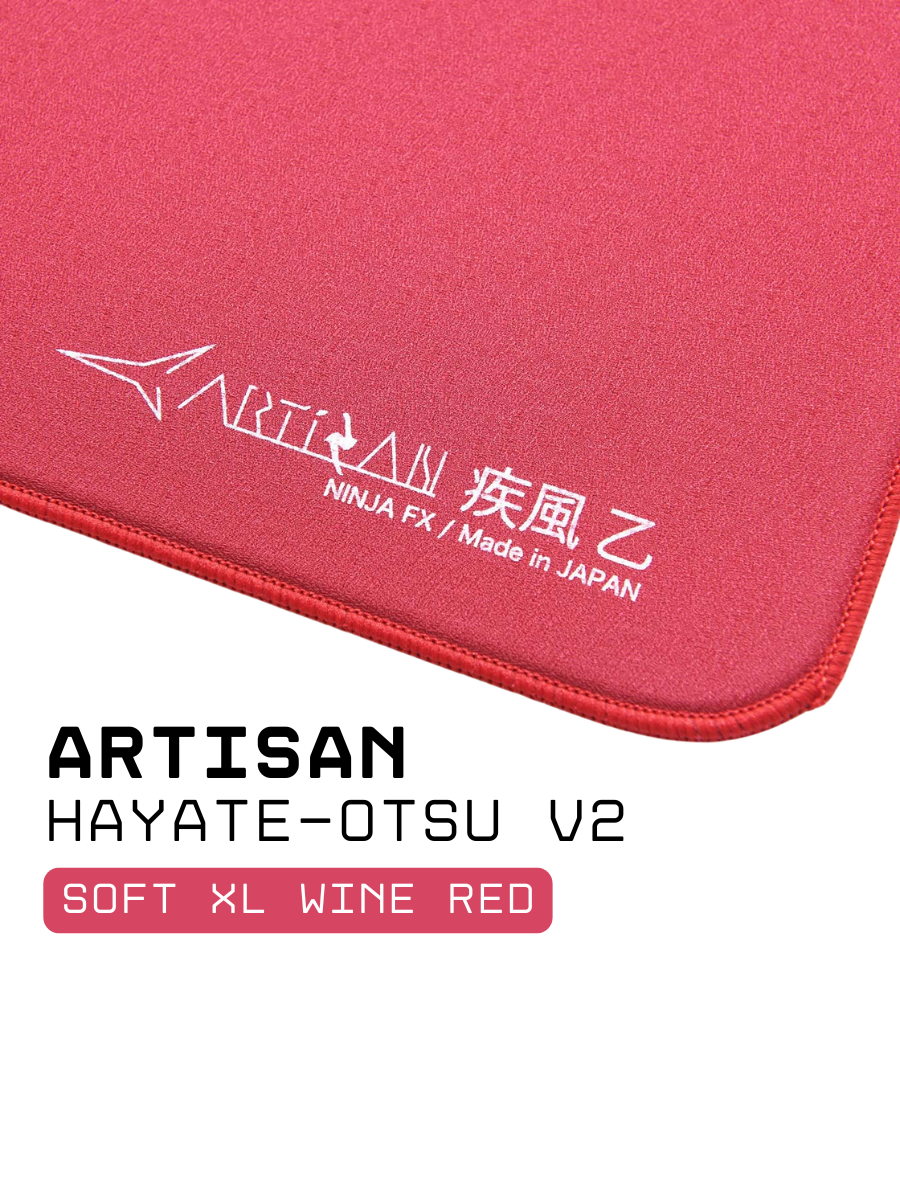 ARTISAN FX HAYATE-OTSU V2, SOFT, WINE RED, размер: XL 490x420x4 мм, коврик для мыши, оригинал Япония