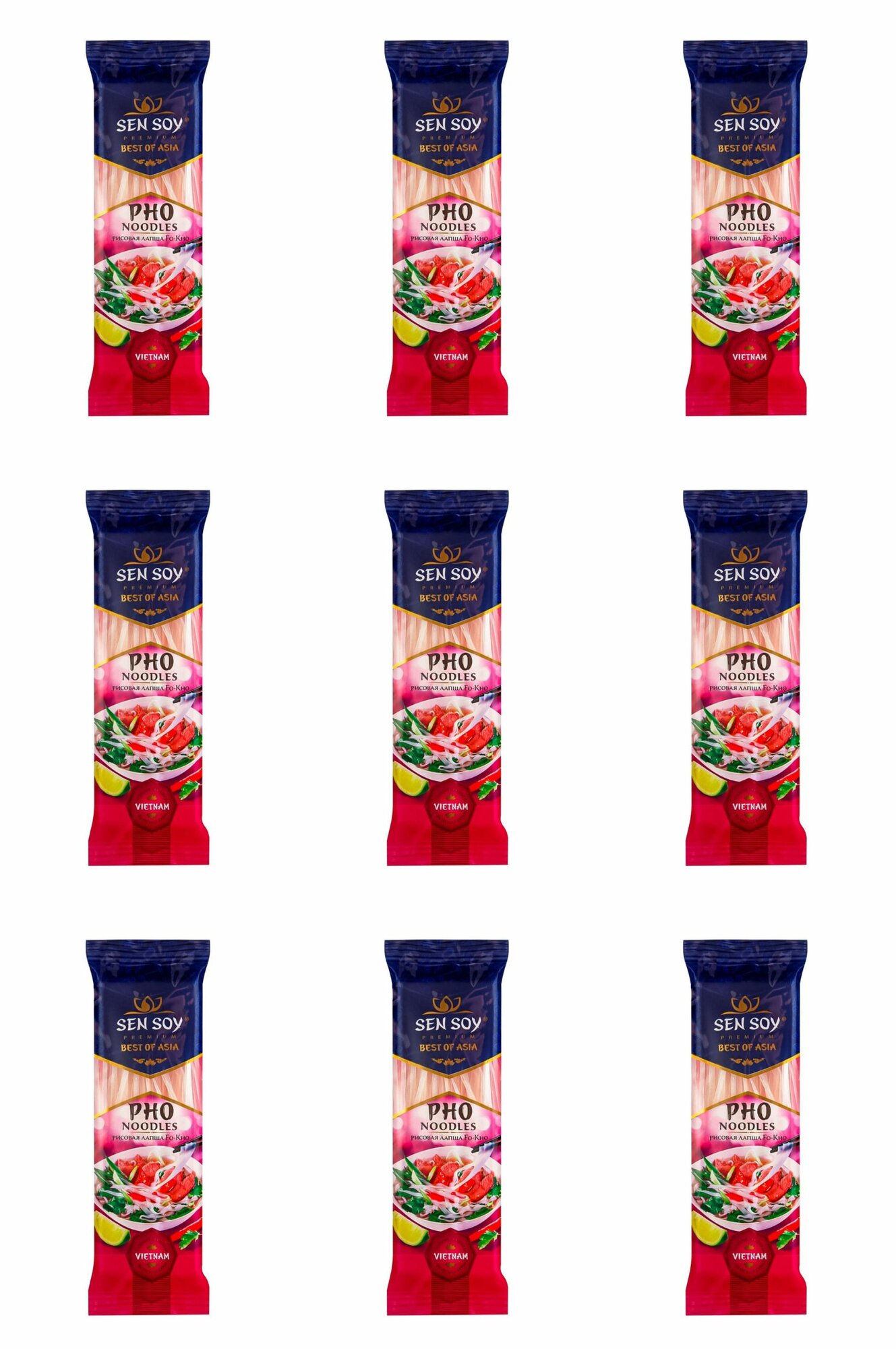 Sen Soy Лапша Fo-Kho рисовая, 200 г, 9 шт
