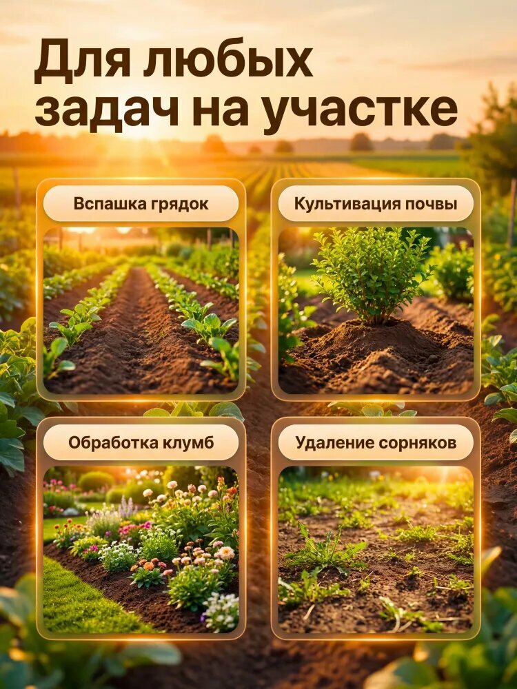 KingTree Электротяпка культиватор аккумуляторный 21В 6.0Ач 1300 об/мин 10см — фото 1