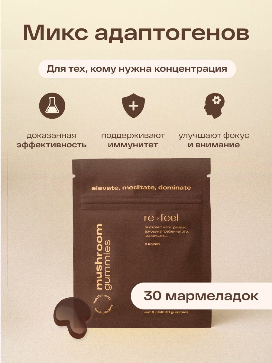 Микс адаптогенов со вкусом какао 30 мармеладок