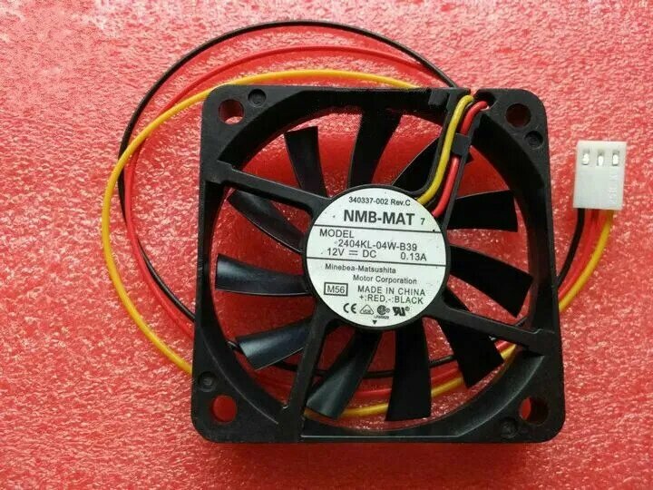 NMB-MAT 2404KL-04W-B39 DC12V 0.13A 6010 6 см 3 провода вентиляторы -