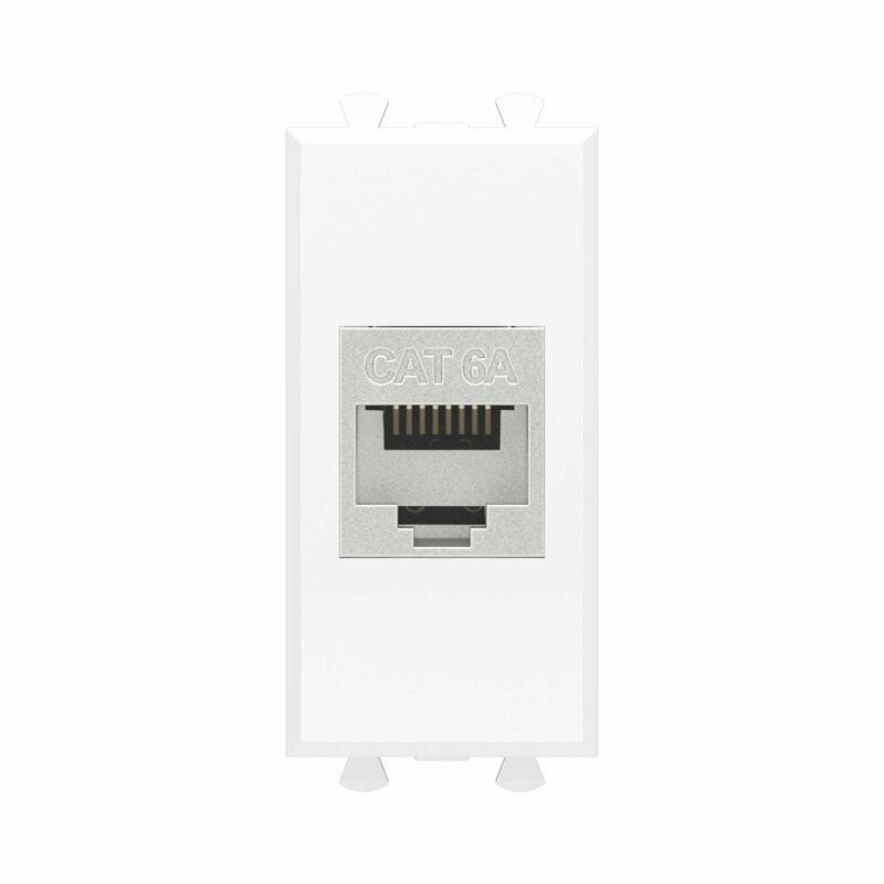 Розетка компьютерная 1мод. Avanti "Белое облако" RJ45 кат.6A без шторок экранир. модульная механизм DKC 4400771