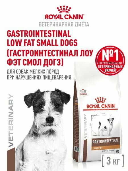 Сухой корм для собак Royal Canin Gastrointestinal Low Fat диетический для мелких пород с проблемами пищеварения, 3 кг