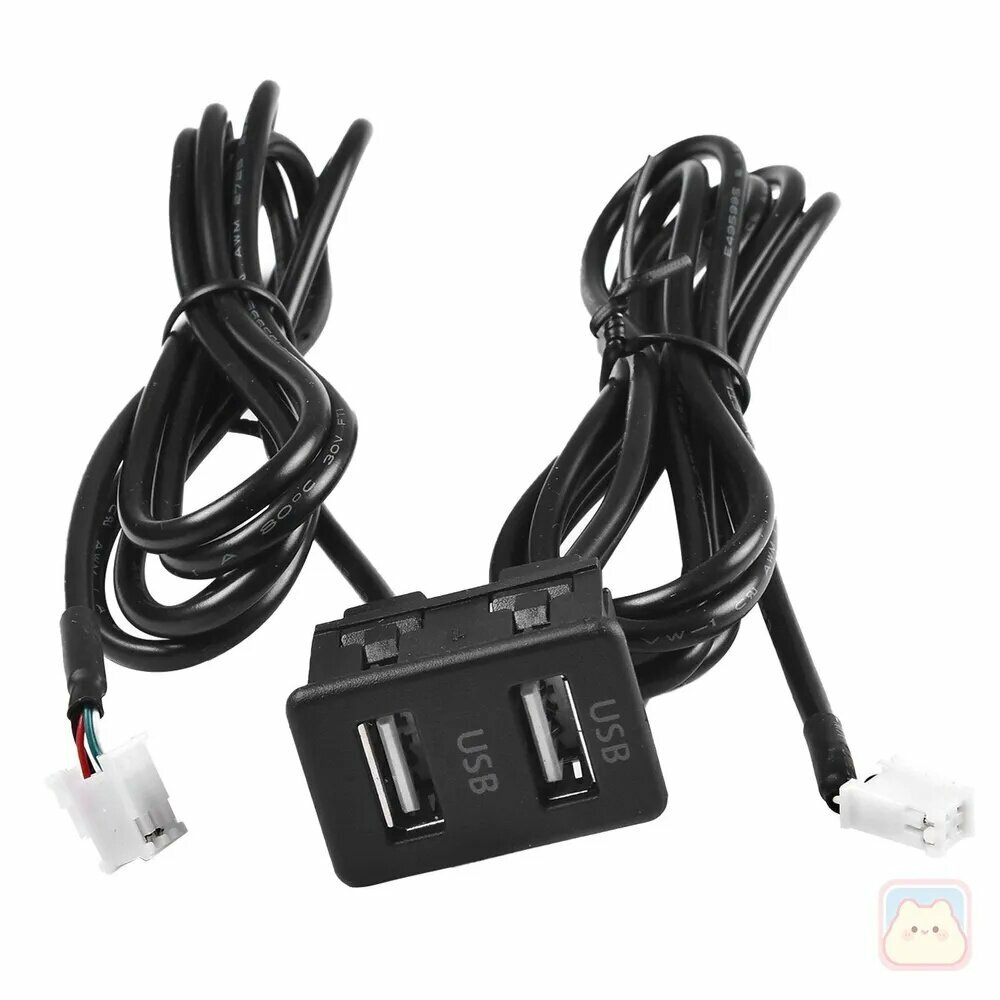 Автомобильный адаптер для панели приборов с двумя портами USB, удлинитель кабеля 145 см