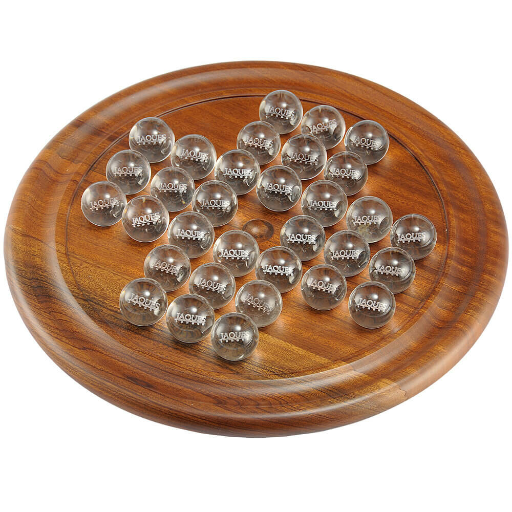Jaques London Набор для пасьянса Walnut and Glass Solitaire Set