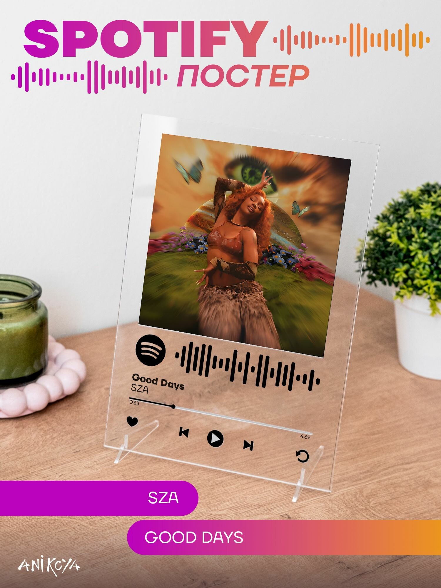 Spotify постер акриловый SZA Good days