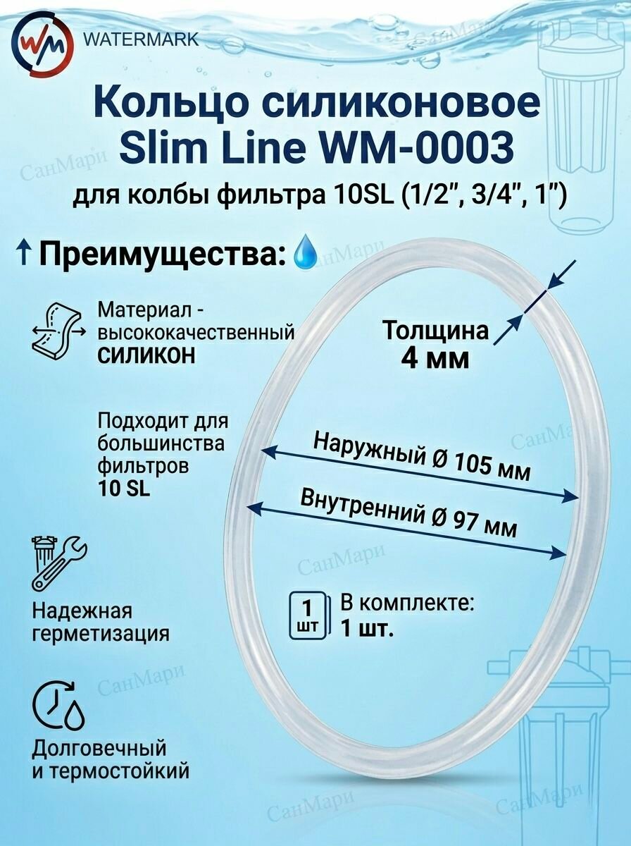 Кольцо уплотнительная для фильтр-колбы 10 Slim Line 1шт.