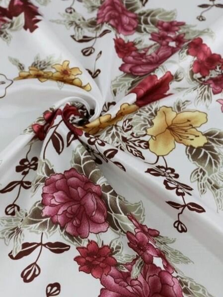 Ткань для шитья, атлас, с печатным рисунком, 80 г/м , продается отрезом (в метрах).