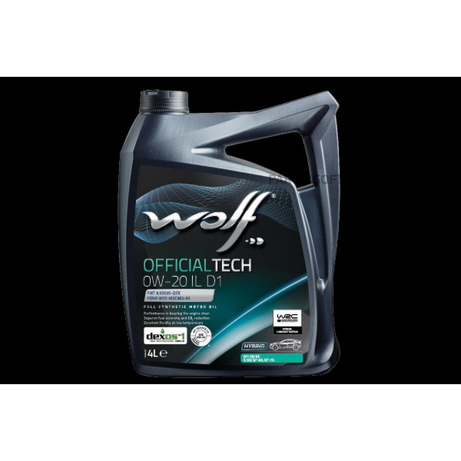 1054571 WOLF OFFICIALTECH 0W-20 IL D1, 4л от официального дистрибьютора, WOLF OIL, артикул 1054571