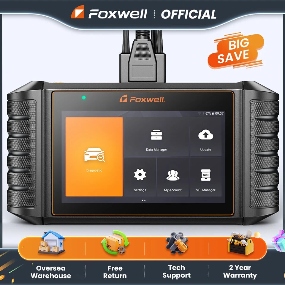 FOXWELL NT710 сканер диагностики OBD2 для автомобилей, чтец кодов, кодирование ЭБУ, полная система, двусторонний сканер ODB OBD2 для автомобилей