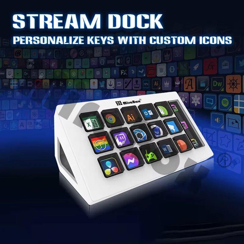 Mirabox Streamdeck 293S механическая клавиатура 10 клавиш Белый, White
