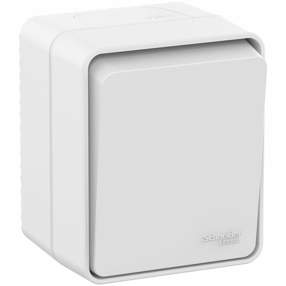 Выключатель 1-клавишный AtlasDesign Profi IP54, 10 АХ, открытой установки, Белый Systeme Electric ATN540111