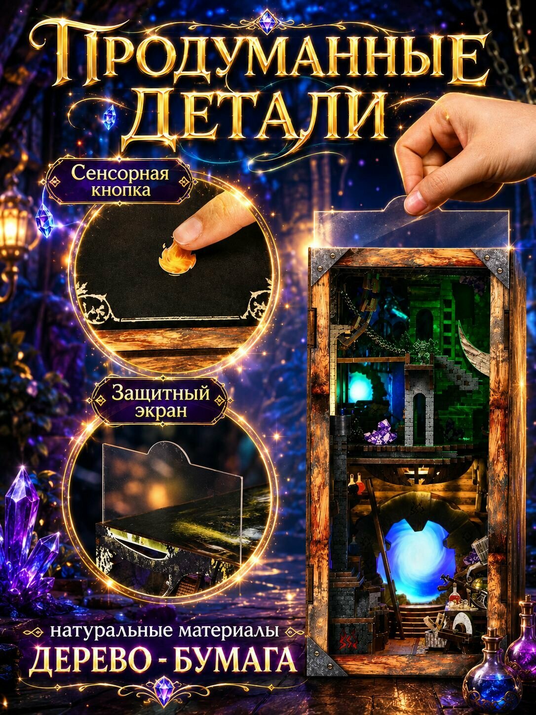 Румбокс Клинок и магия деревянный конструктор с LED подсветкой — фото 1