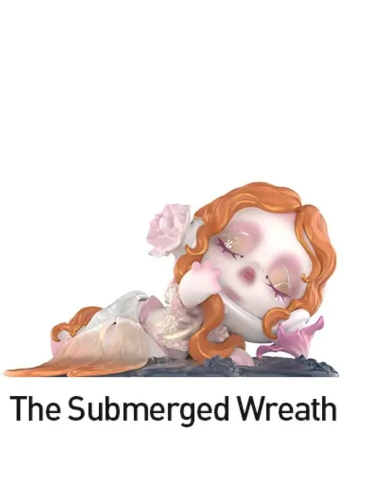 POP MART - Коллекция SKULLPANDA Petals in Four Acts Series Figure, The Submerged Wreath, Подарки, украшения комнат, 1 шт