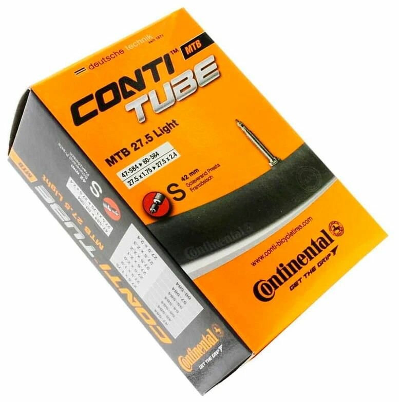 Камера для велосипеда 27.5х1.75-2.40 CONTINENTAL S42 MTB 27.5 Light ниппель presta 42 мм