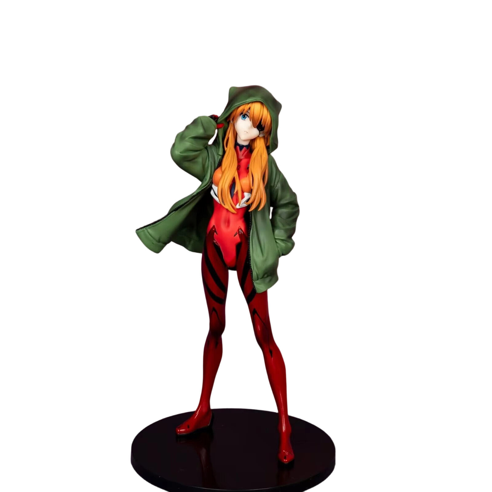 Коллекционная модель Neon Genesis Evangelion Asuka, фигурка PVC в красном комбинезоне и зелёной толстовке, 1/7 Scale, в коробке