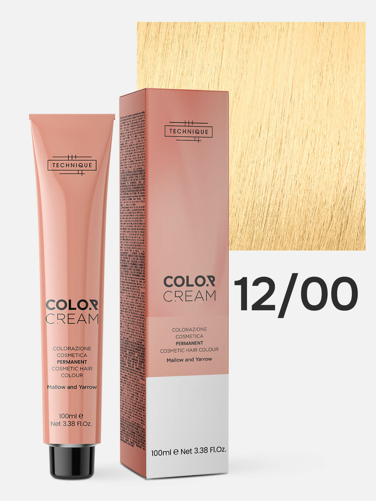 Крем - краска для осветления волос профессиональная Technique Color Cream Permanent Cosmetic Hair Colour 12.00 Суперосветляющий блонд Натуральный, 100 мл