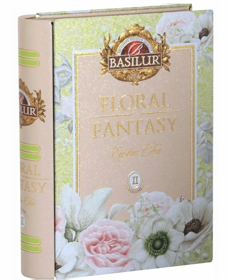 Basilur Чай зеленый листовой, Книга Том II, гибискус, мята, роза, 100 гр/