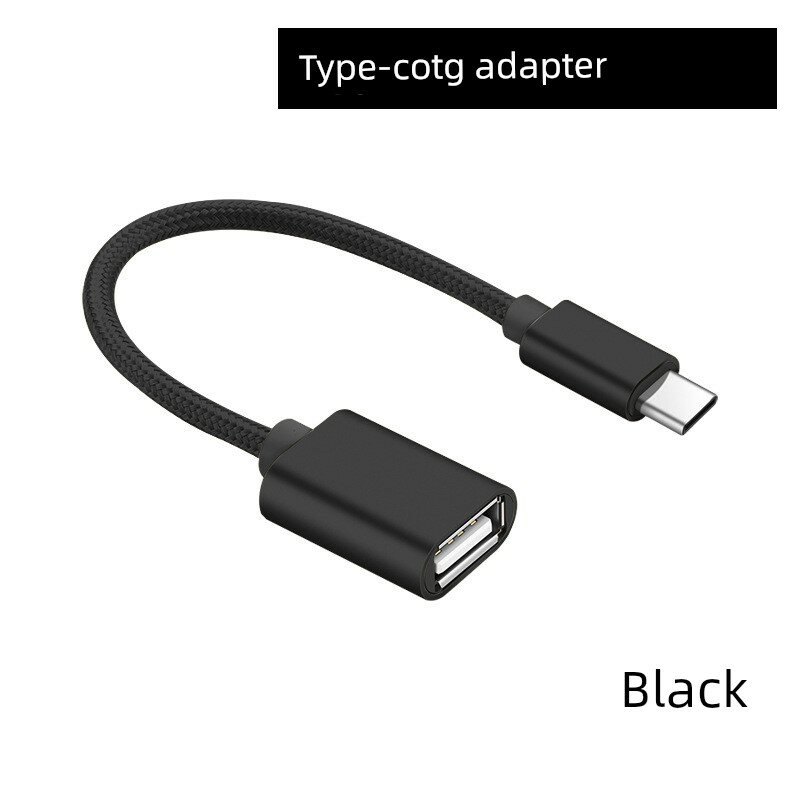 Черный USB-C OTG адаптер для всех смартфонов, совместимость с USB-накопителем, мышью и клавиатурой (портом Type-C)