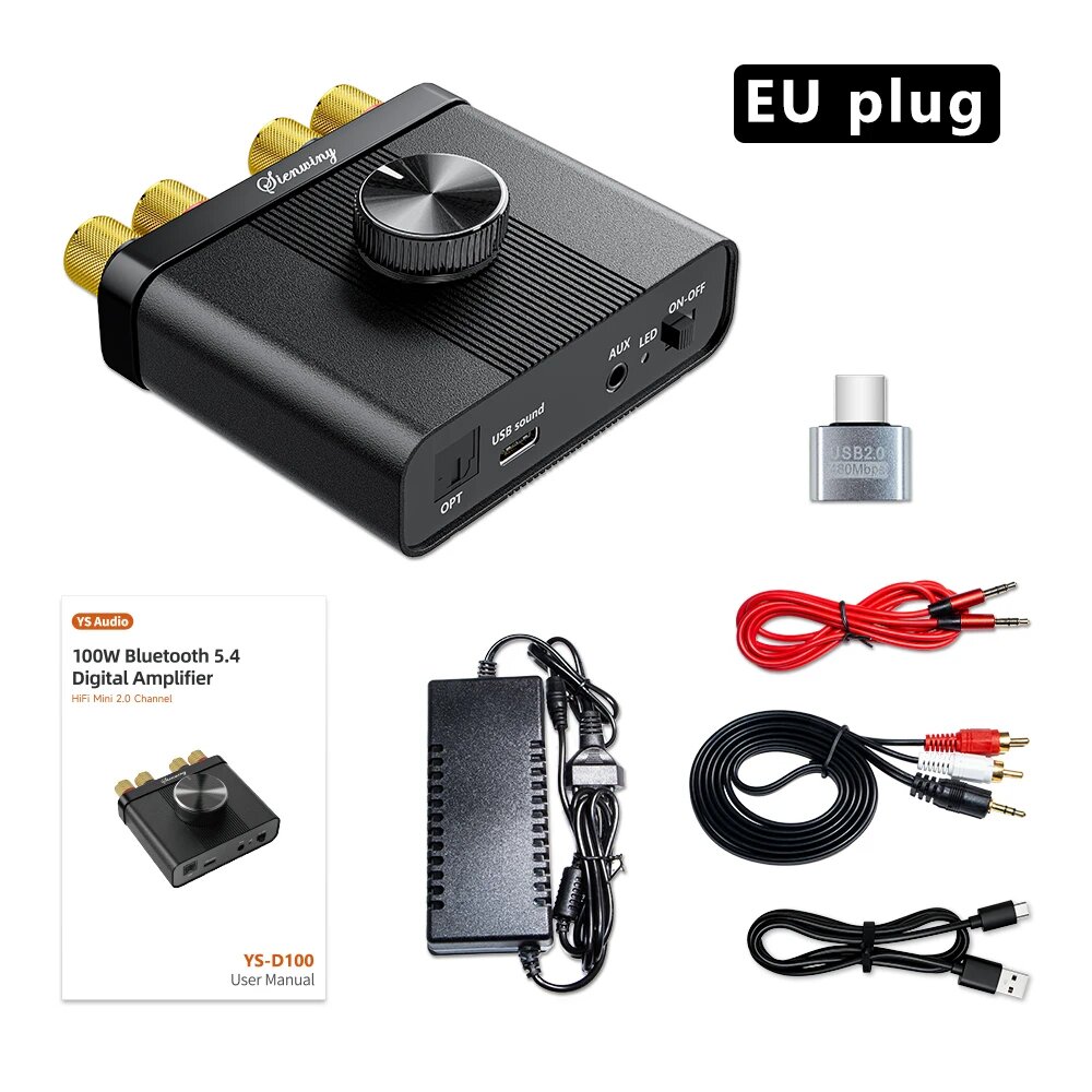 Цифровой усилитель TPA3116D2 Bluetooth 5.4 100 Вт Hi-Fi EU Plug
