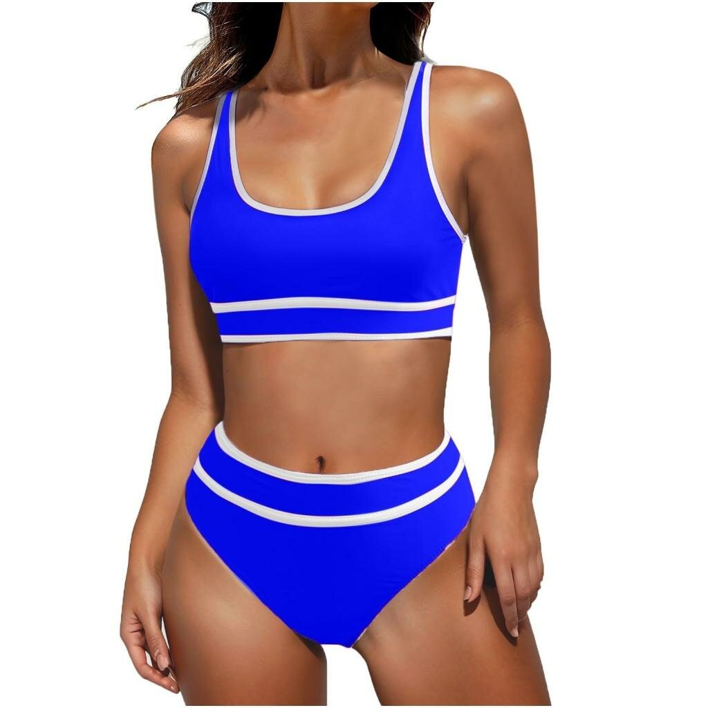 Женский бикини-комплект с высокой талией, Royal Blue - S
