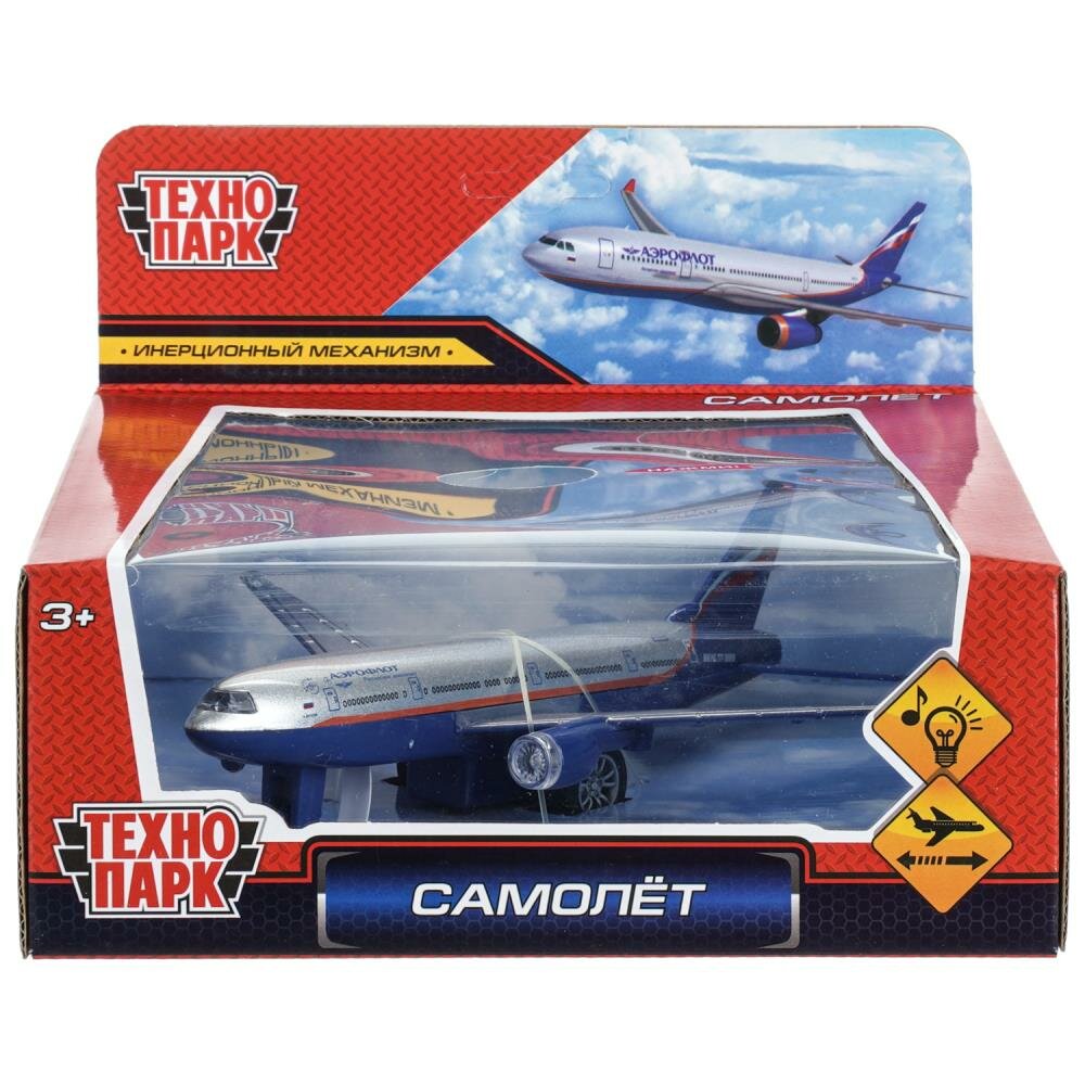 Модель металлическая свет-звук Самолет, 18,5 см. Технопарк 1792842-AIRF-R2 (120)