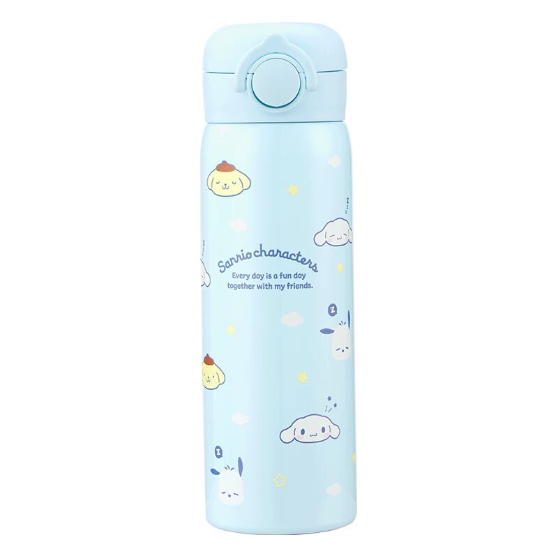 Термокружка Miniso Sanrio Cinnamoroll 316 с волшебной откидной крышкой, портативная, стильный дизайн, 500 мл синий 500