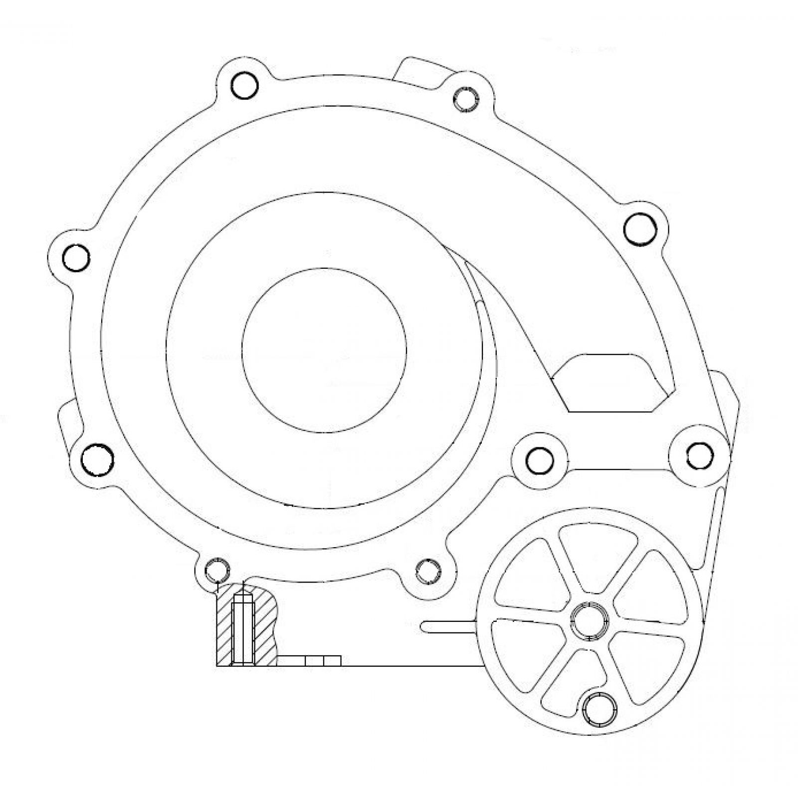 Корпус водяного насоса, для Скания 4 1995-, 5 2004- P, G, R, T DC, DT9, 11, 12 oem 1528348, 1549027 арт LWP2703