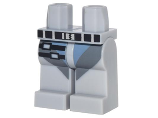 Деталь Lego 970c00pb0701 Hips and Legs with Sand Blue and Dark Bluish Gray Straps, Black Belt and 2 Black Straps with Silver Buckles Pattern