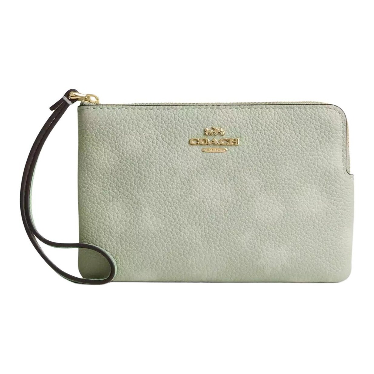 Сумка Coach, фактура тиснение, светло-зеленый — фото 1