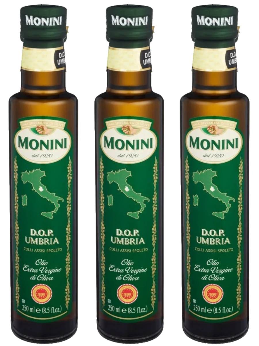 Масло оливковое Monini (Монини) D.O.P. Umbria Extra Virgin (Экстра вирджин) 3шт по 0,25 л
