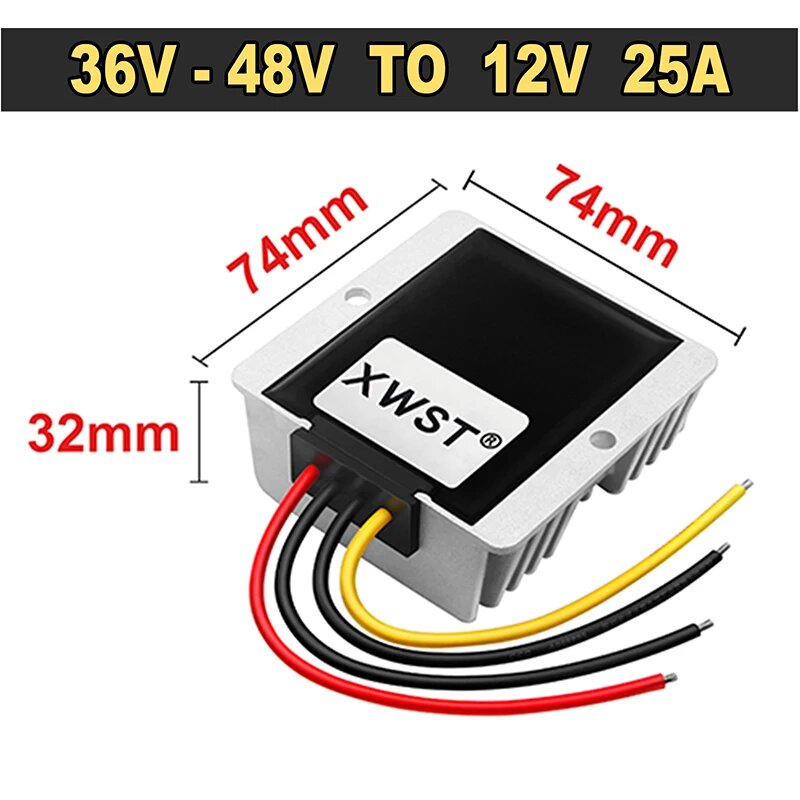 XWST DC-DC Конвертер 36-48В в 12В, 25A, Aluminum L