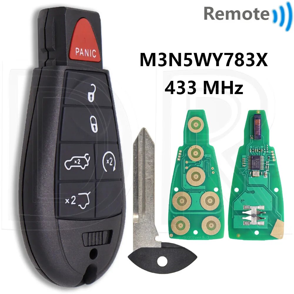 Дистанционный ключ 433 МГц M3N5WY783X, PCF7941, Jeep/Chrysler/Dodge/RAM