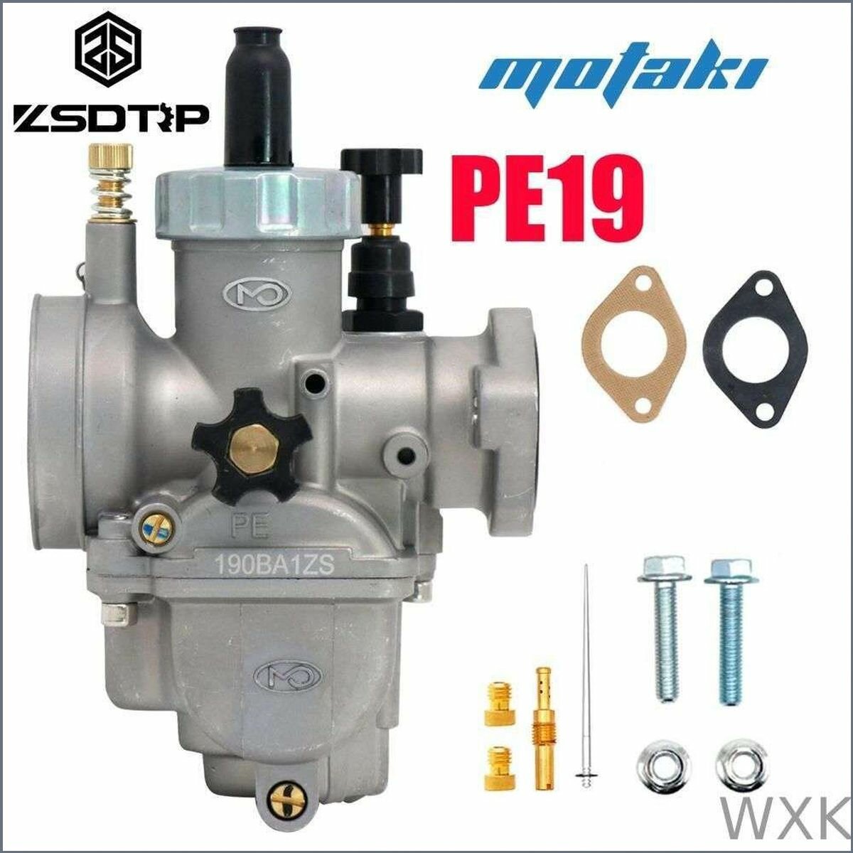 Карбюратор PE19 для мопеда 100-125cc (Т19*Ф45 серый) ZSDTRP MO-WXK