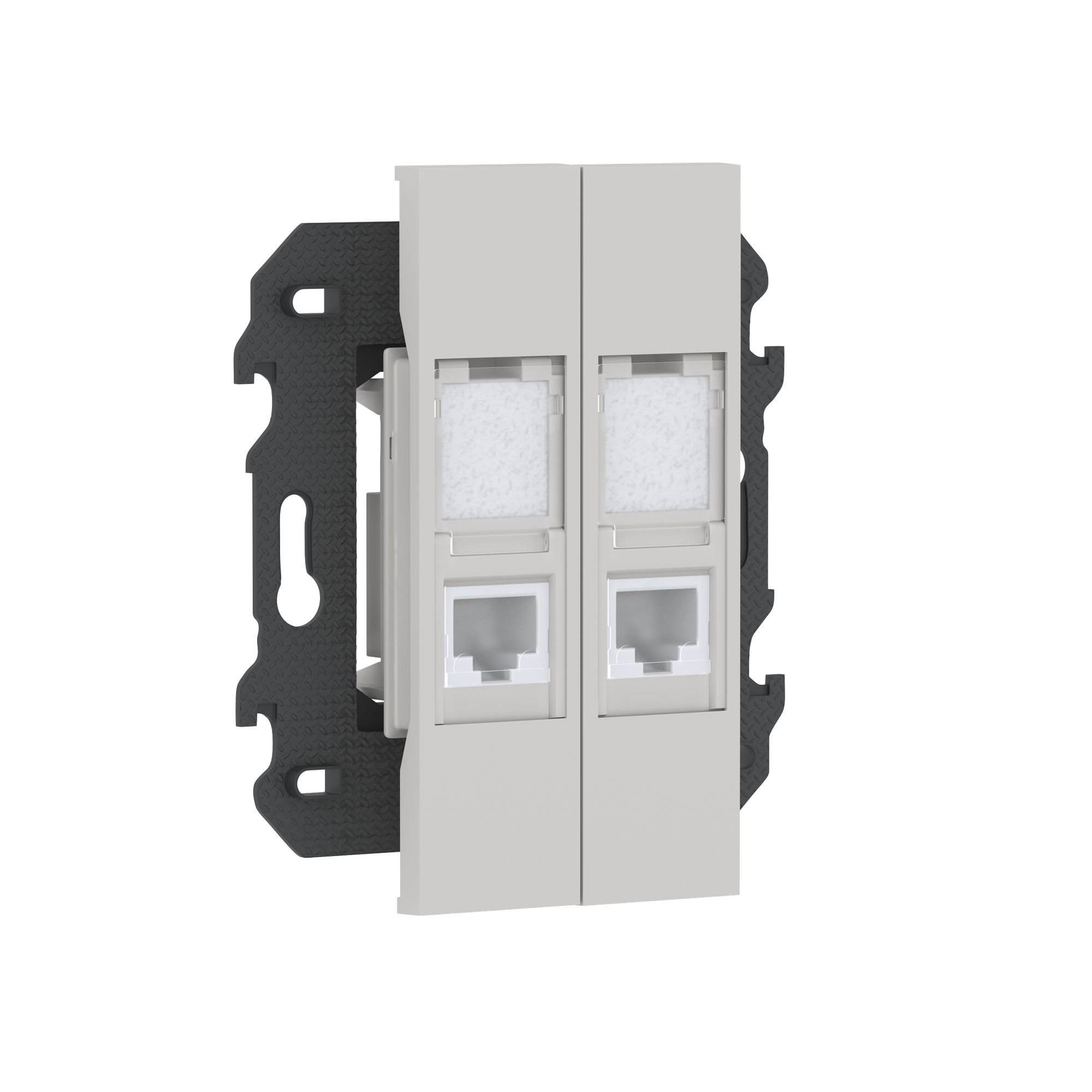 Розетка RJ11 телефонная cat3, 2 порт, цвет серый матовый, серия VGD