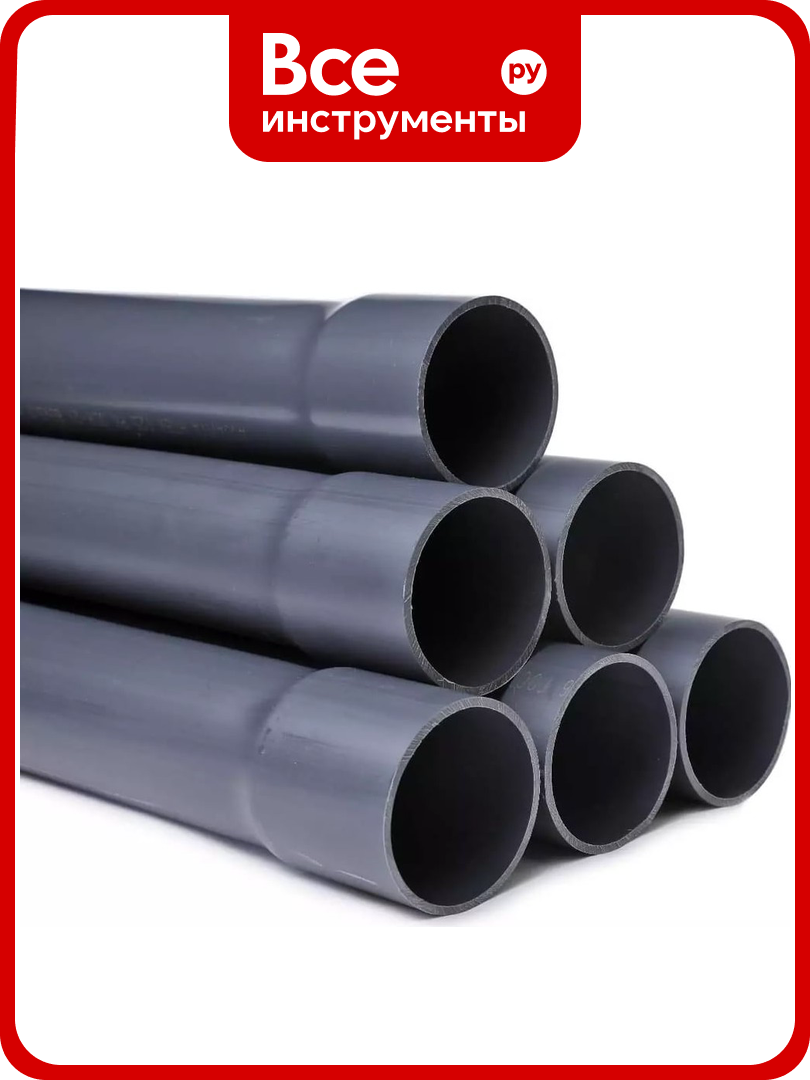 Напорная клеевая труба НПВХ (PVC-U) AQUAVIVA 75x3.6x3000 PN10 с раструбом AQV307536R 37649 для склеивания трубы
