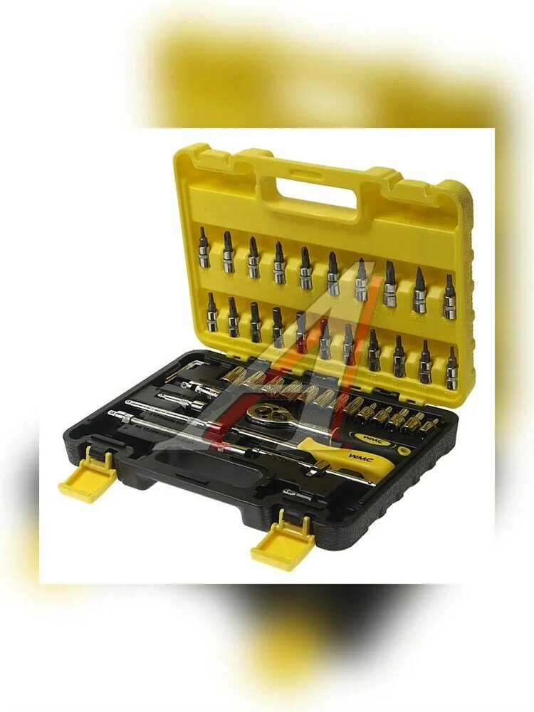Набор головок торцевых и бит-головок 1/4" 46 предметов WMC TOOLS