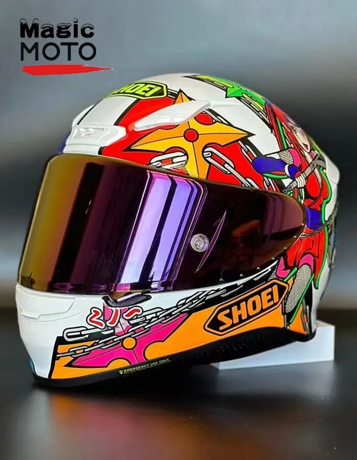 Shoei Мотошлем, цвет: белый, синий, размер: M
