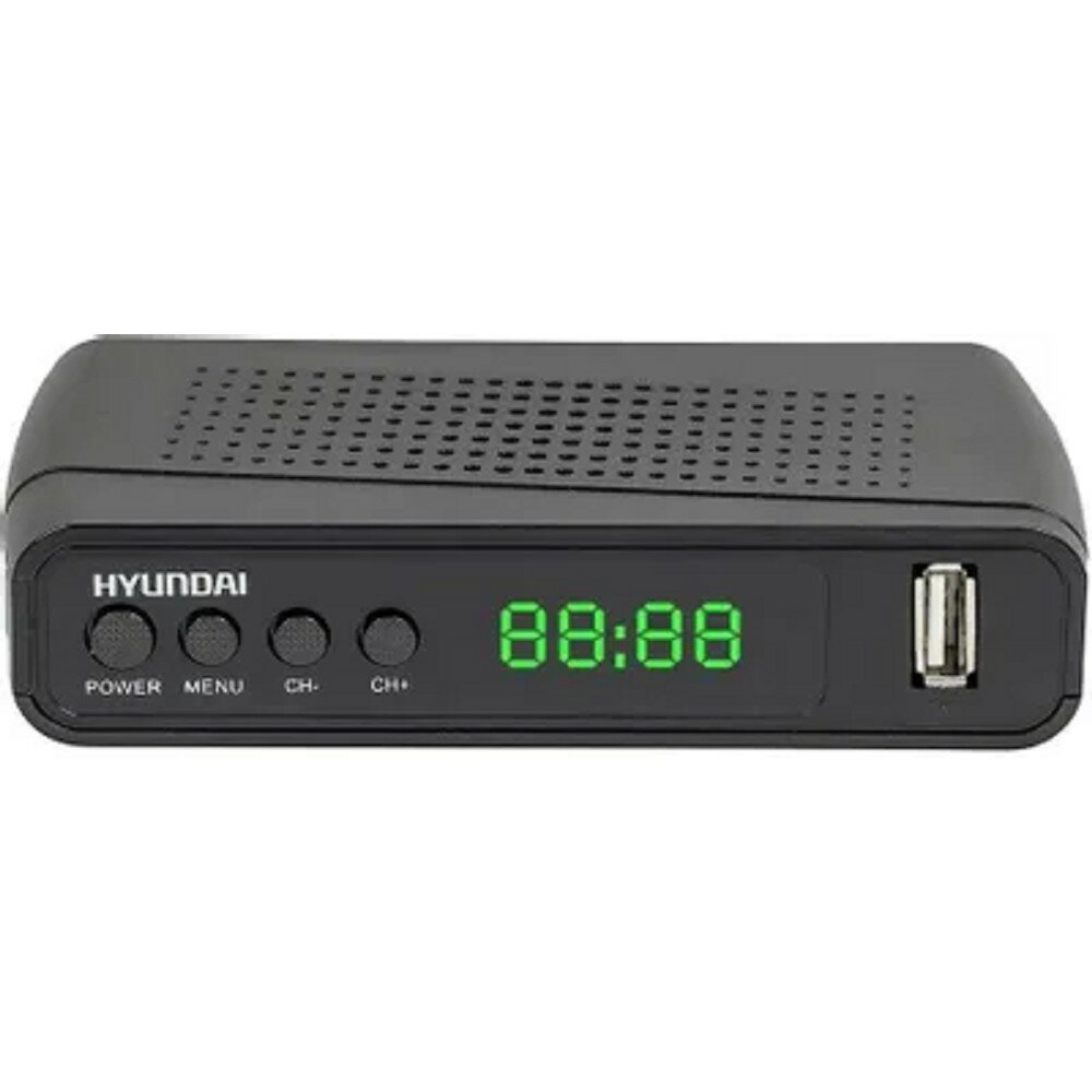 Приставка для цифрового ТВ Hyundai DVB-T2 Hyundai H-DVB520, черный + Wi-Fi адаптер