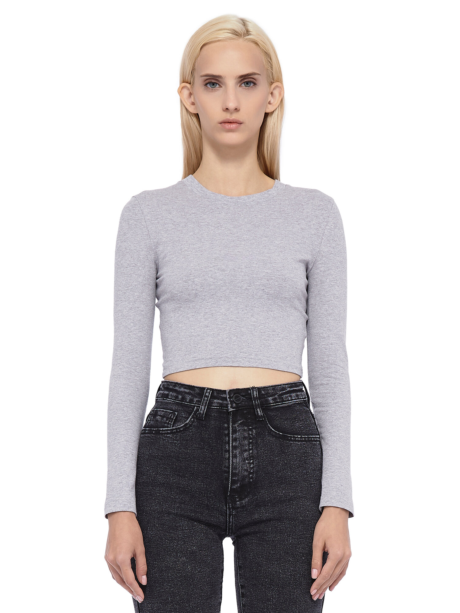 Лонгслив Cropped Long Sleeve T-shirt Base Logo Fitted