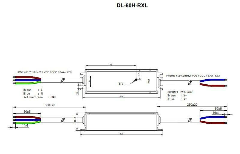 Драйвер для светодиодной ленты DONE POWER DL-60H-V24-RXL 60Вт 24В IP67 150х40х30мм VARTON