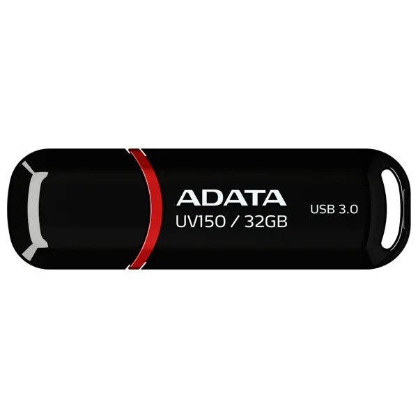 ADATA 128 ГБ USB-флеш-накопитель UV150 (AUV150-128G-RBK), USB 3.0, до 35 Мб/сек, Пластик, черный
