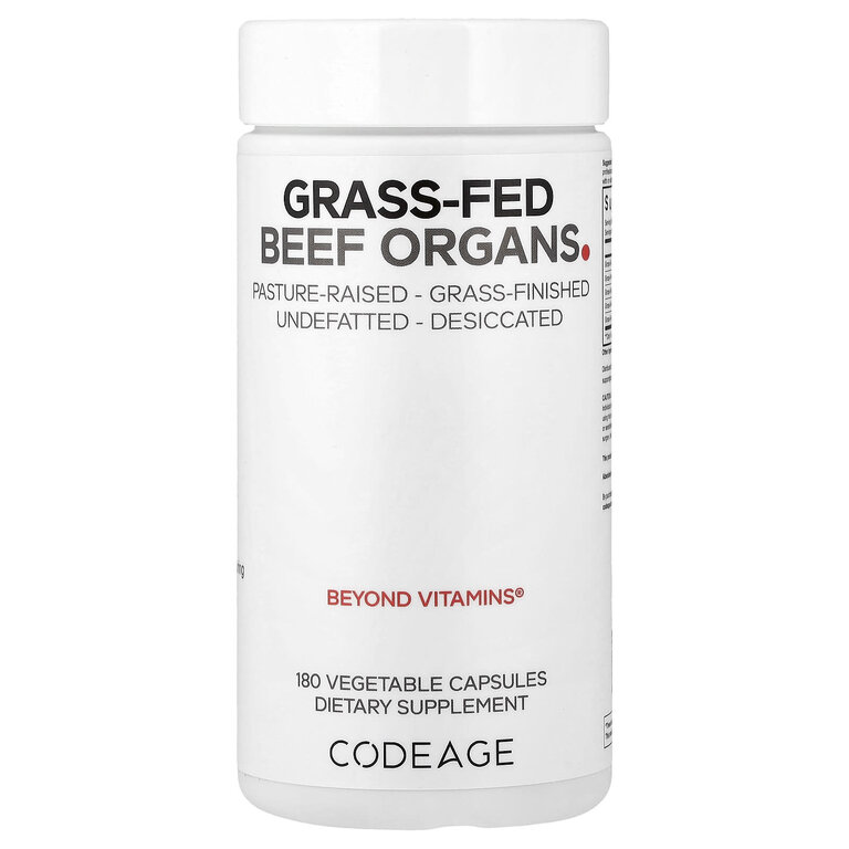 CodeAge, говяжьи органы травяного откорма, Grass-fed Beef Organs, 180 капсул