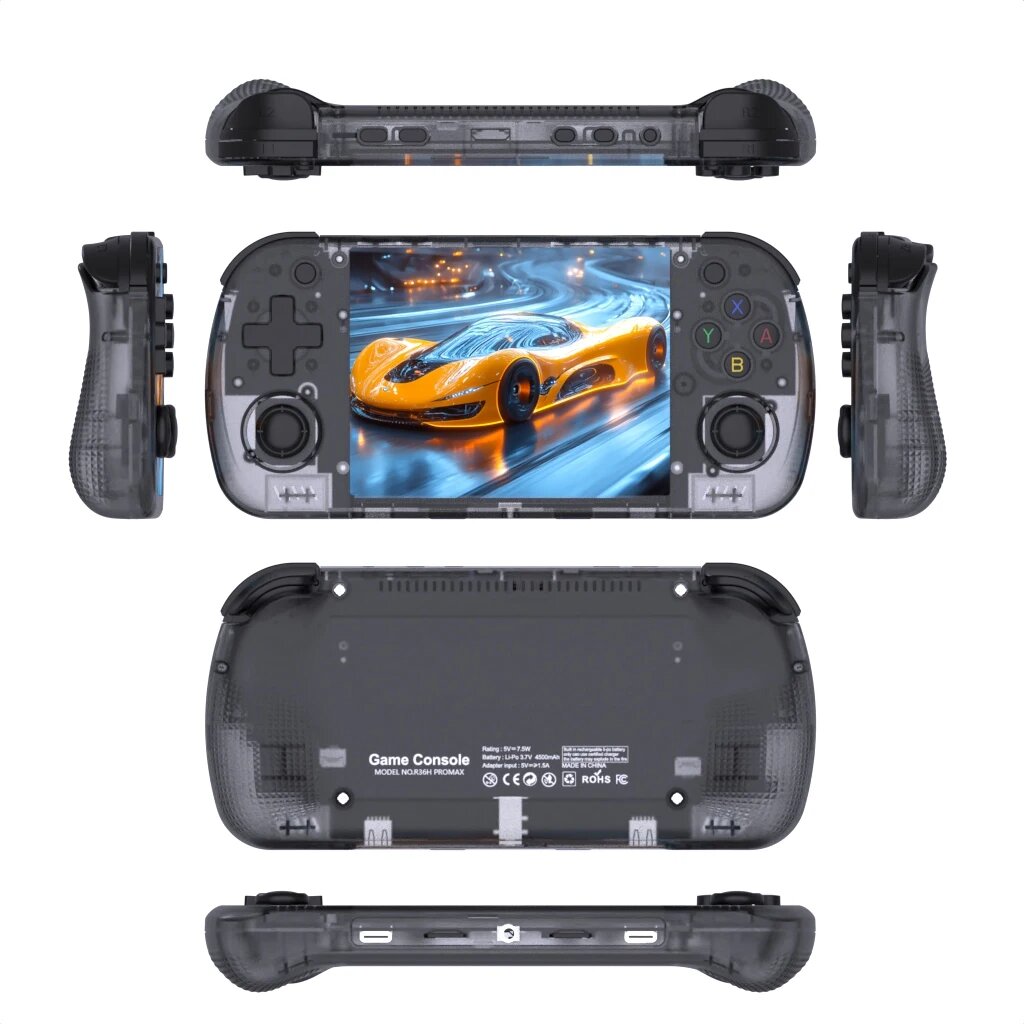 Портативная игровая консоль R36H PRO MAX Черный, 64G, Черный, Black