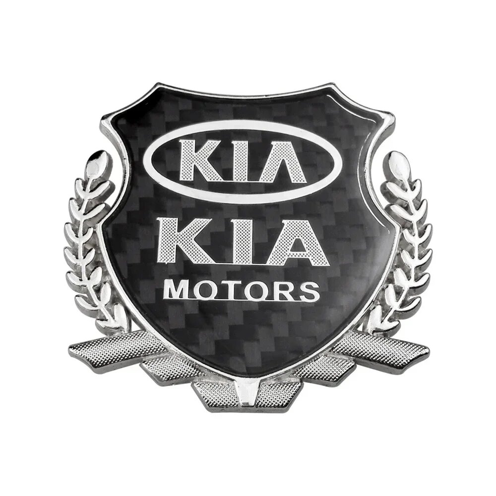 Серебристая металлическая эмблема KIA Motors для авто