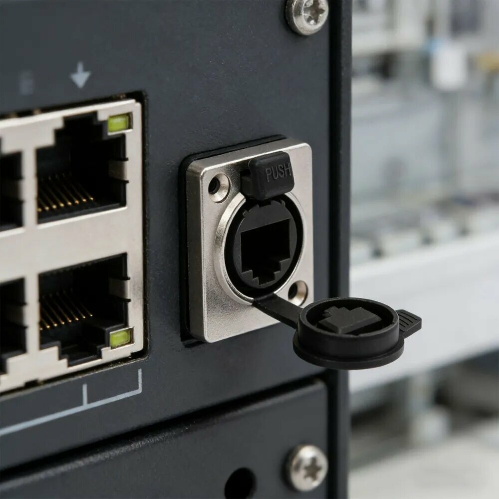 D-образный модуль для монтажа в панель, разъём RJ45 мама мама , 180 , водонепроницаемый, Cat6